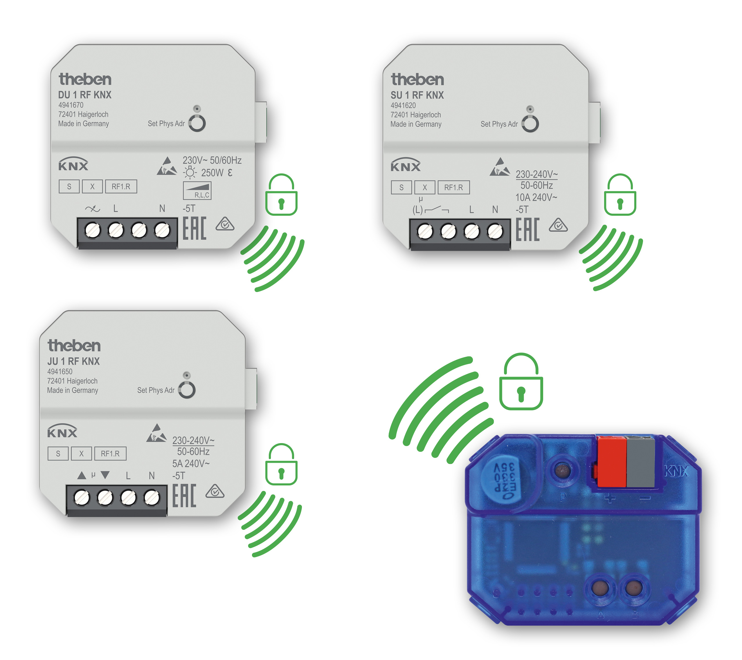 Actionneurs encastrés radio KNX avec KNX Secure | Theben AG
